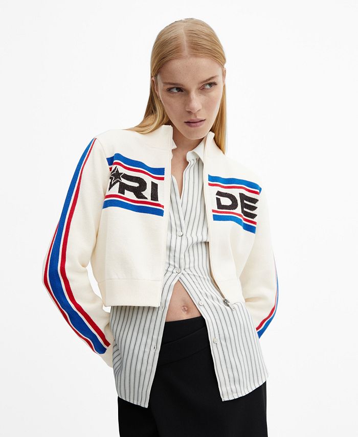 MANGO Women's Zipper Crop Cardigan - Macy's