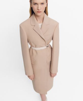 MANGO Women's Belted Structured Double Fabric Coat - Macy's