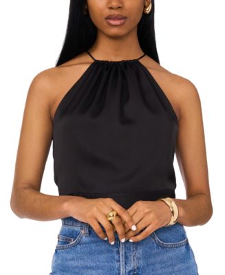 1.STATE Women's Sleeveless Tie Back Gathered Neck Halter Top - Macy's