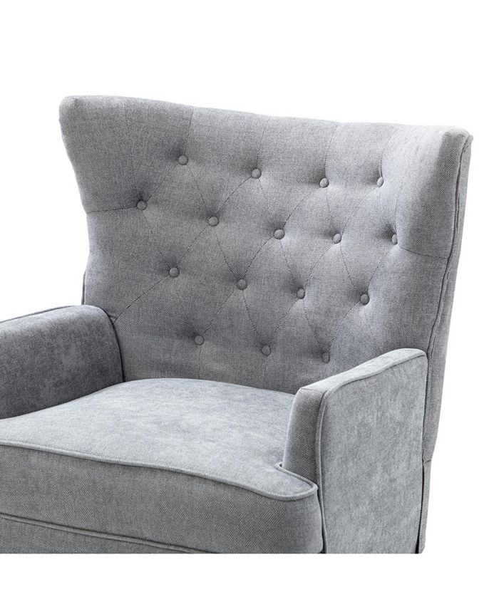 Hulala Home Bexley Transitional Wooden Armchair with Button-Tufted - Macy's