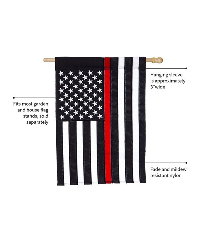 Evergreen Flag Thin Red Line House Applique Flag - Macy's