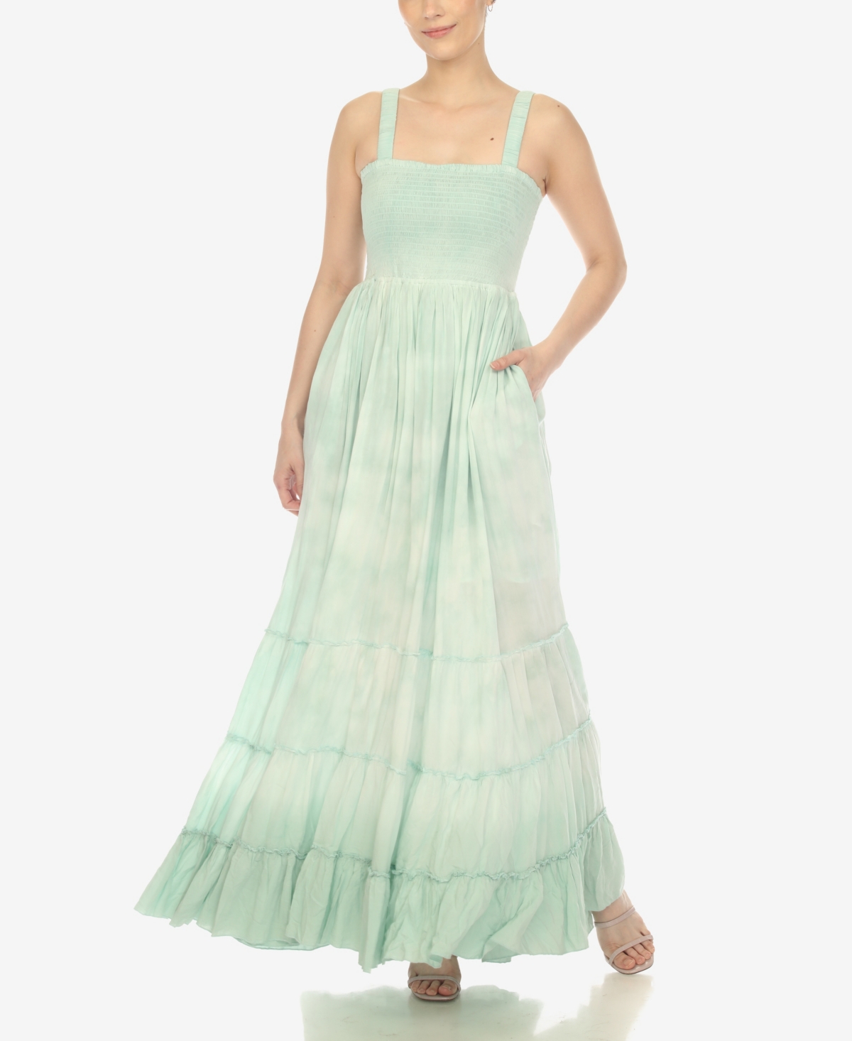Click here for Womens White Mark Smocked Ruffle Maxi Dress prices