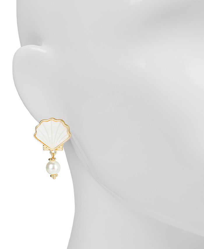 Patricia Nash Gold-Tone Mother-of-Pearl Shell & Imitation Pearl Drop ...