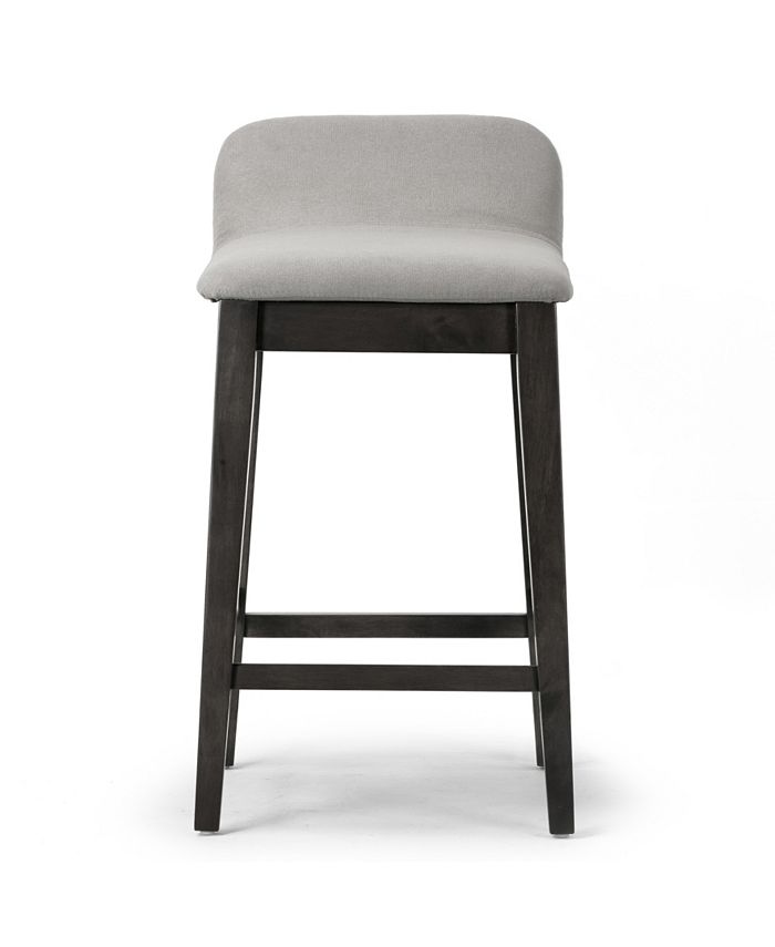 Glamour Home 25" Atia Rubberwood, Fabric Counter Height Stool, Set of 2 ...