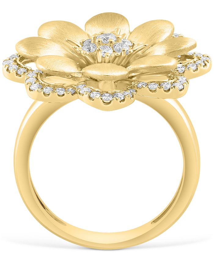 EFFY Collection EFFY® Diamond Flower Statement Ring (5/8 ct. t.w.) in ...
