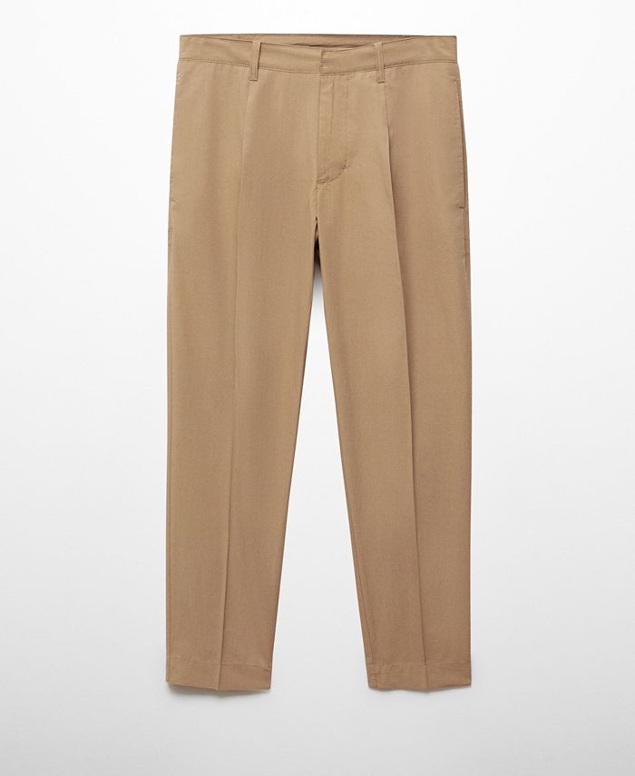 MANGO Men's 100% Slim-Fit Cotton Pants - Macy's