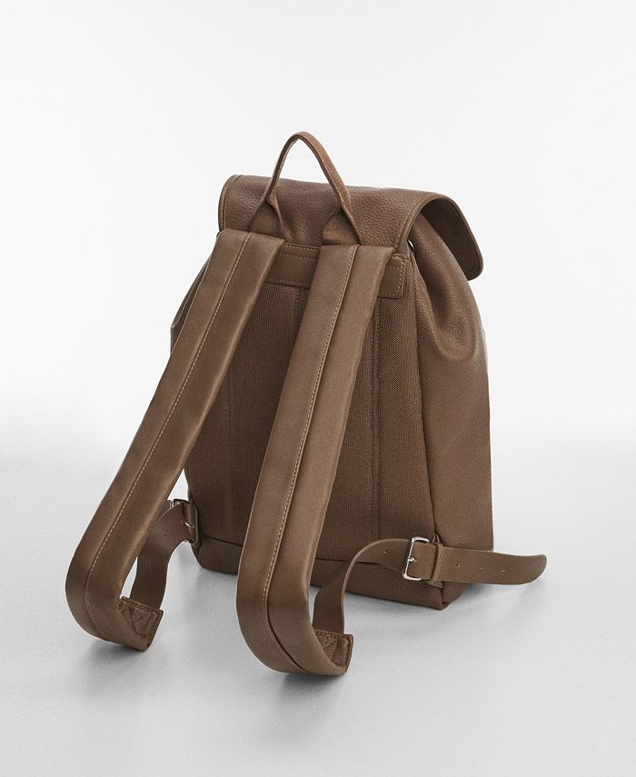 MANGO Men's Leather-Effect Backpack - Macy's