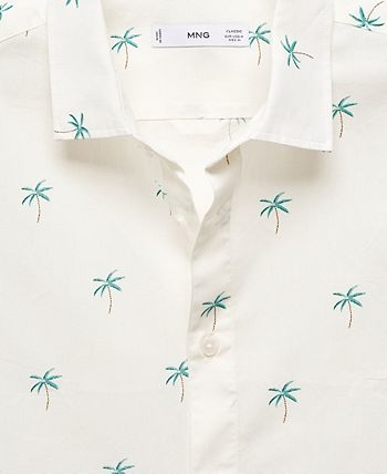 MANGO Men's Palm Print Cotton Shirt - Macy's