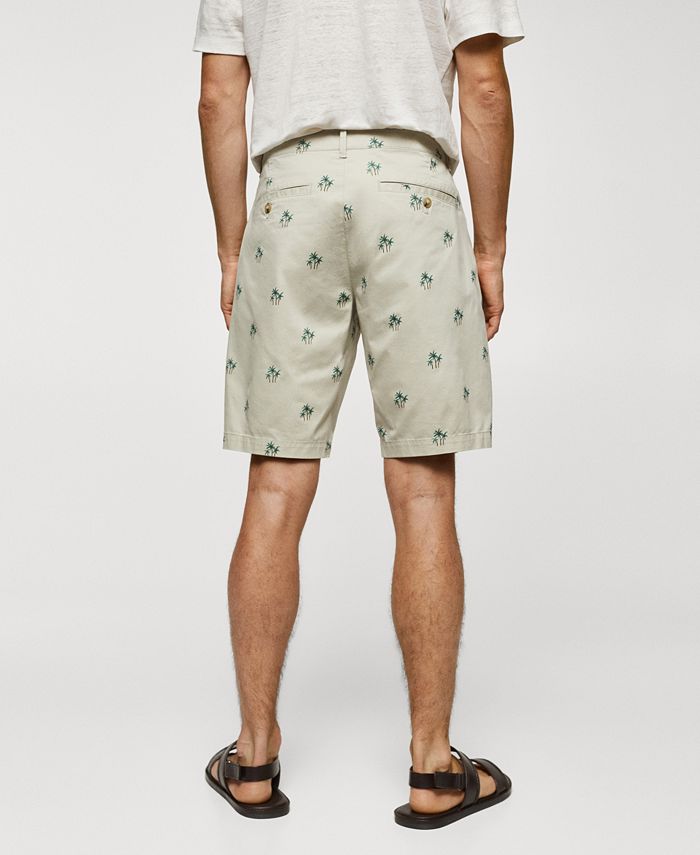 MANGO Men's Printed Cotton Bermuda Shorts - Macy's