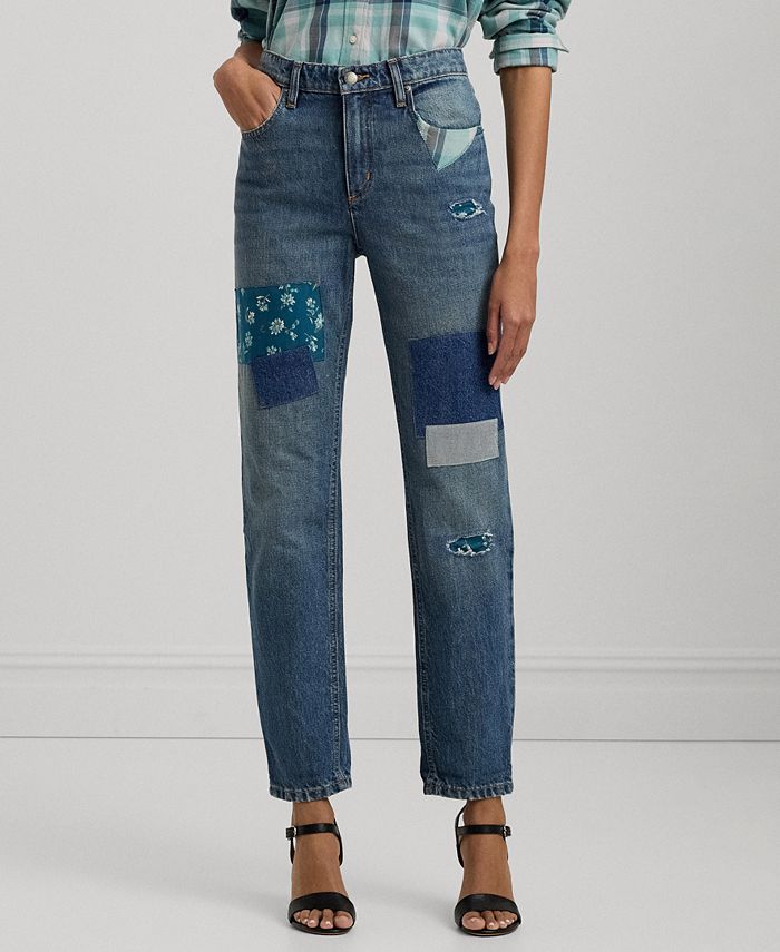 Lauren Ralph Lauren Women's Patchwork Boyfriend Jeans, Regular & Petite ...