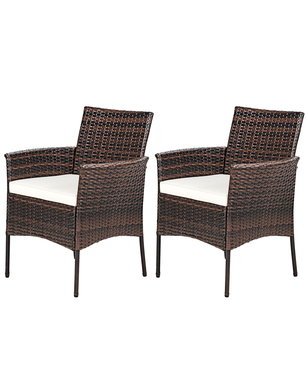 Click here for 2 Pieces Outdoor Pe Rattan Armchairs with Removabl... prices