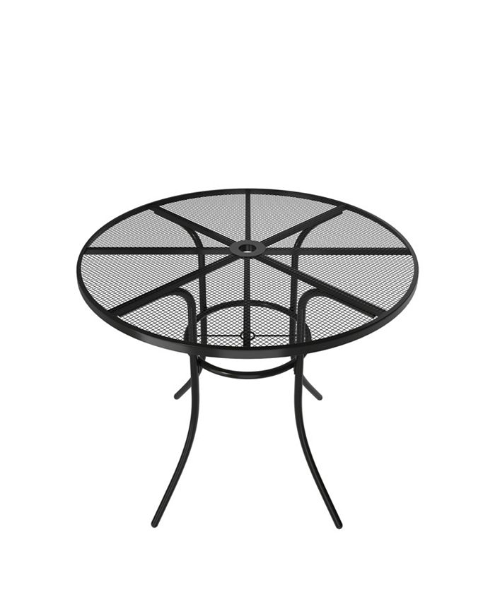 Mondawe Steel Mesh Table Round Circle Dining Table With Umbrella Hole ...