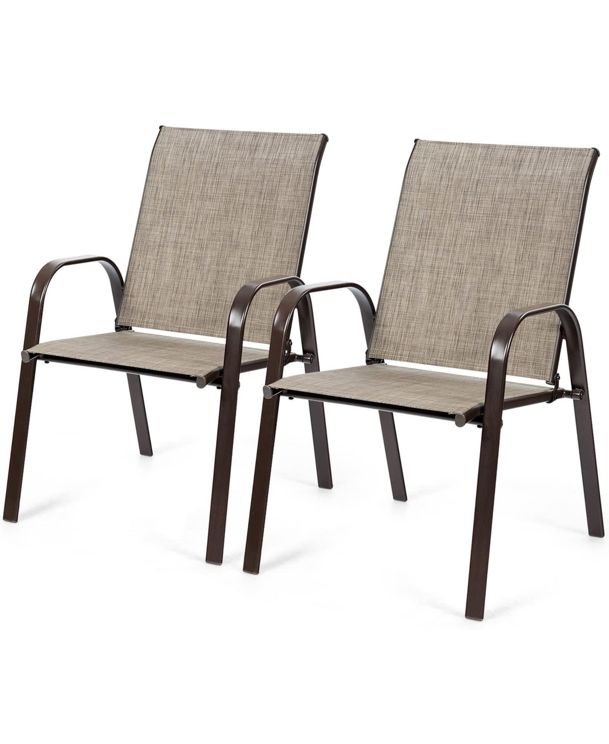 Click here for Sugift 2 Pieces Patio Outdoor Dining Chair with Ar... prices