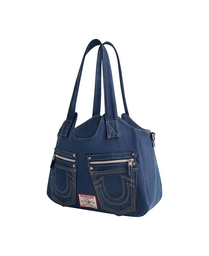 True Religion Horseshoe Stitch Denim Satchel - Macy's