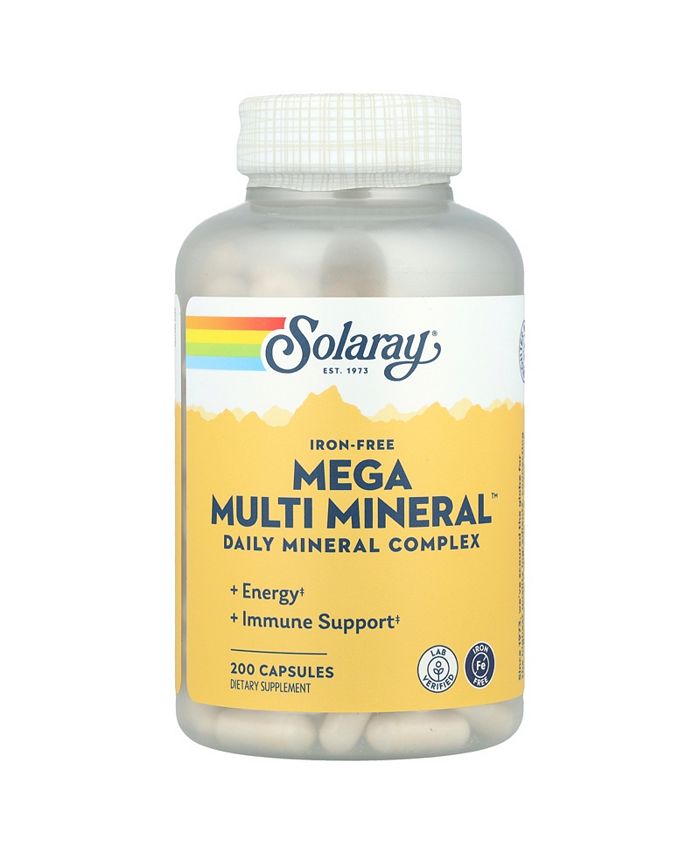 Solaray Mega Multi Mineral Iron Free - 200 Capsules - Macy's