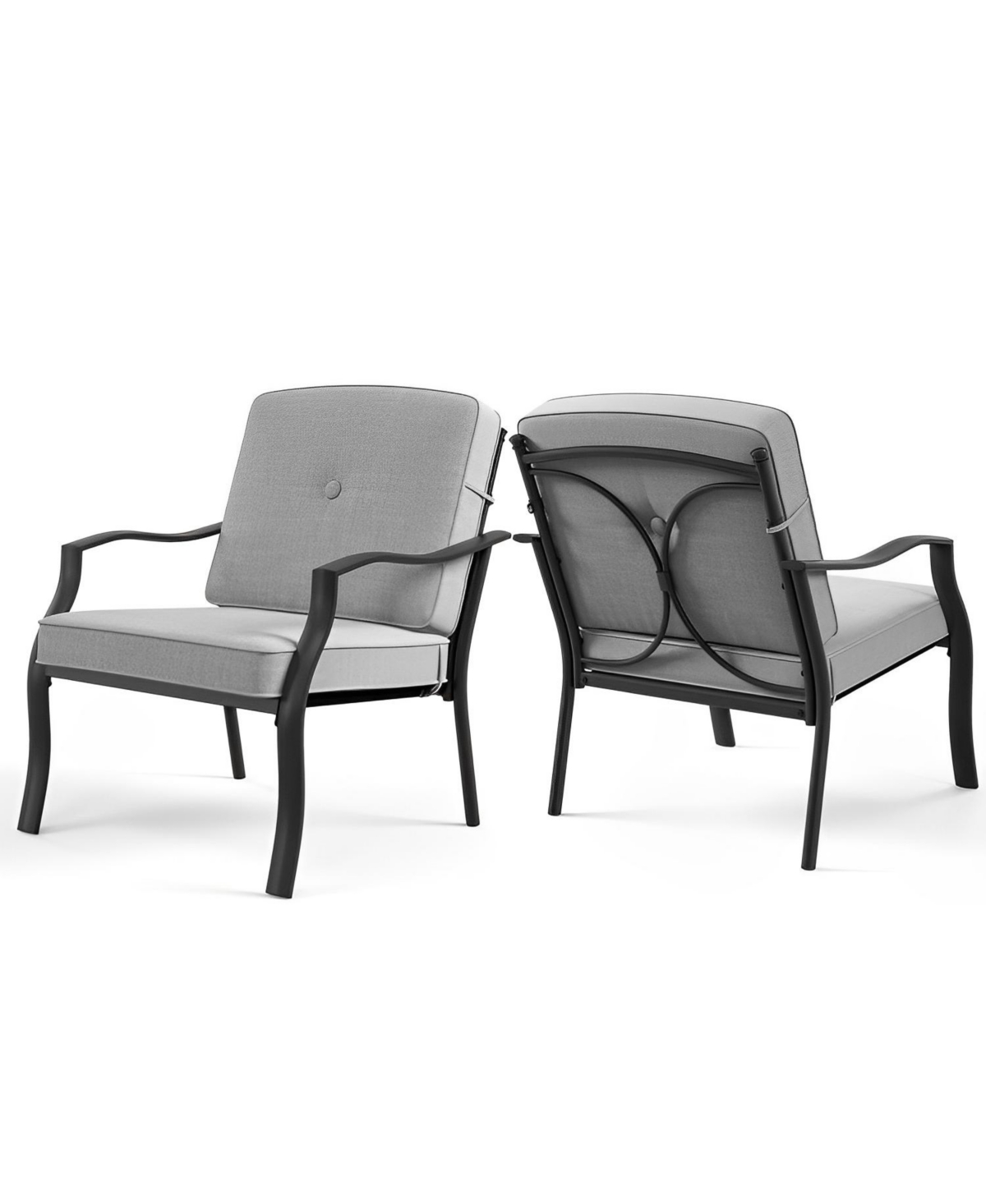 Click here for Sugift 2 Piece Patio Metal Chairs with Seat and Ba... prices