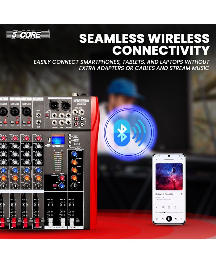 5 Core Audio Mixer 8 Channel DJ Controller Professional Sound Board ...