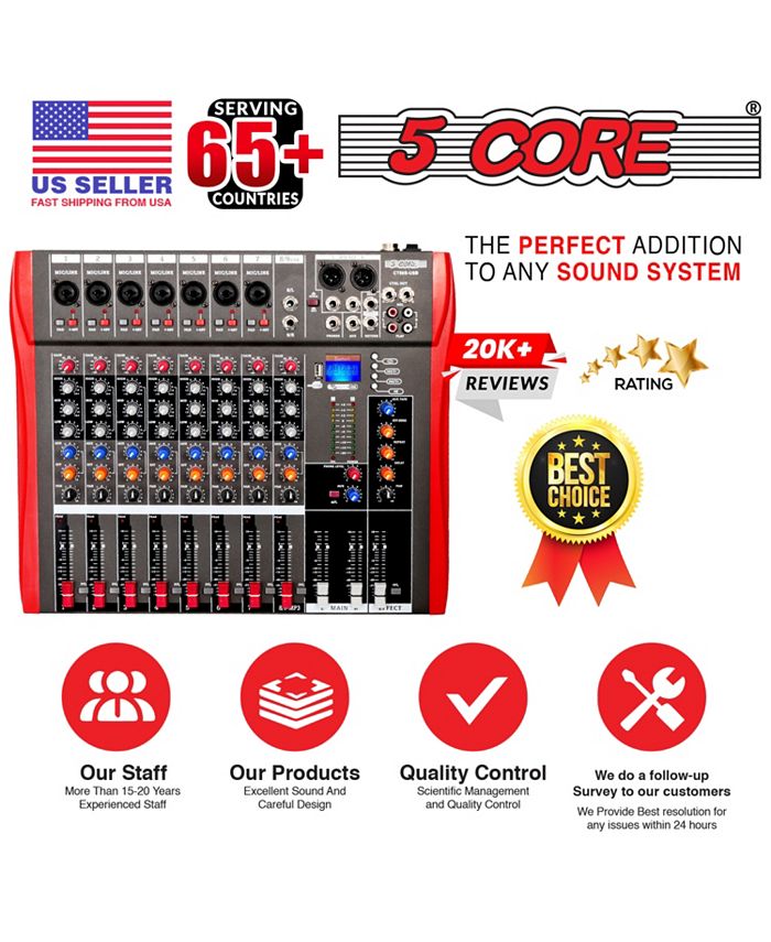 5 Core Audio Mixer 8 Channel DJ Controller Professional Sound Board ...