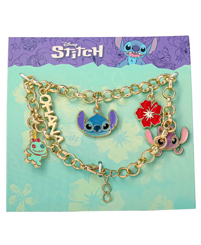 Disney Lilo and Stitch Fashion Stitch Charm Bracelet, 7+1'' Chain - Macy's