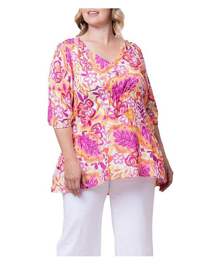 Kiyonna Women's Plus Size Oasis V-Neck Tunic Top - Macy's