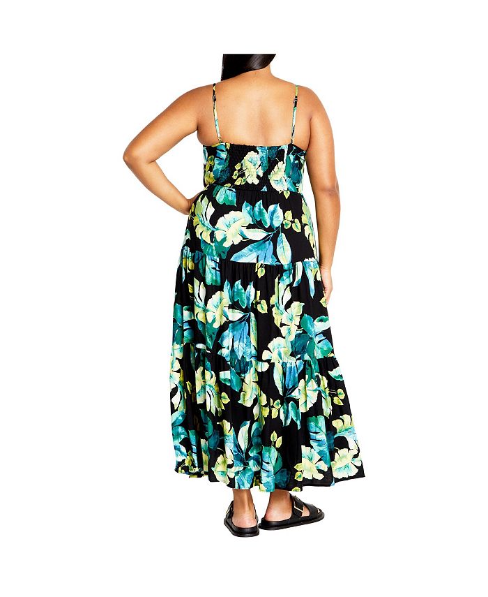 CITY CHIC Plus Size Oasis Print Maxi Dress - Macy's