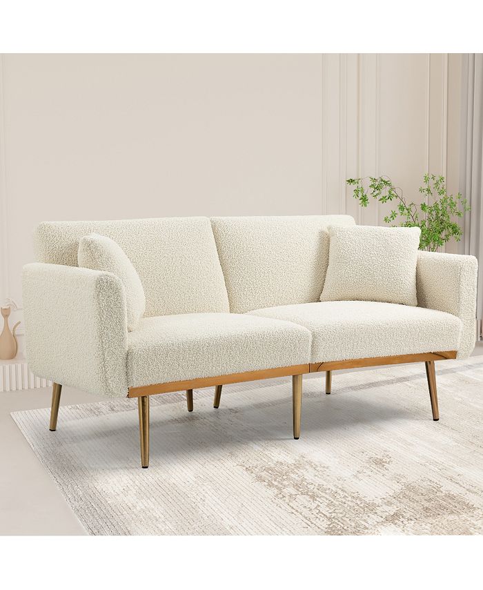 Simplie Fun Velvet Sofa, Accent Sofa. Loveseat Sofa With Metal Feet ...