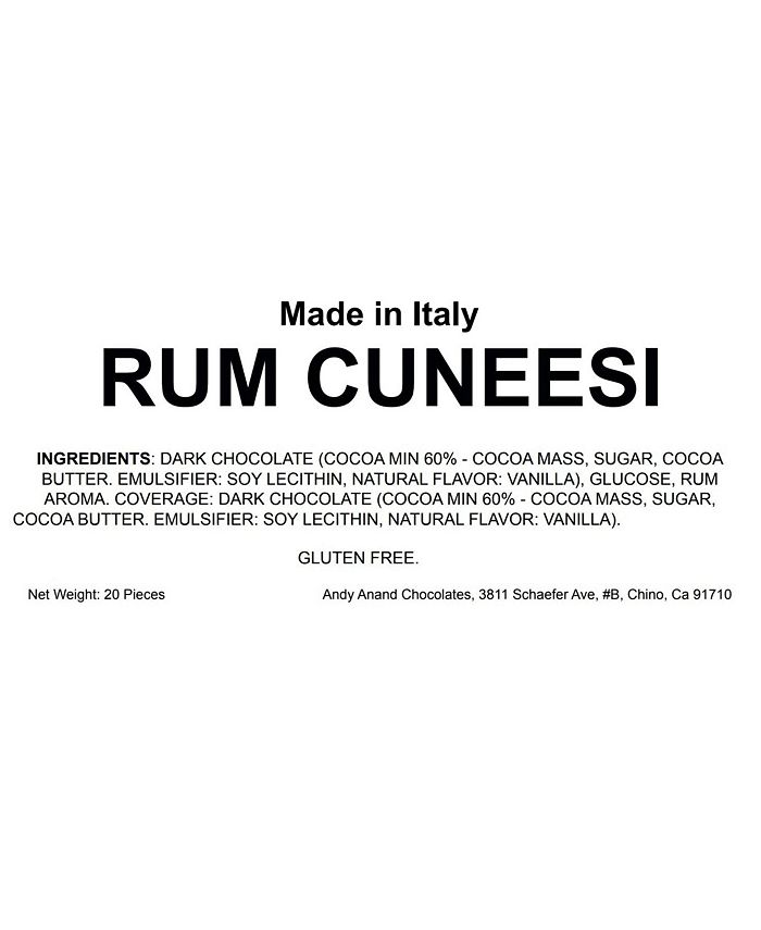 Andy Anand Chocolatier Andy Anand Rum Cuneesi, Made Famous by Ernest ...