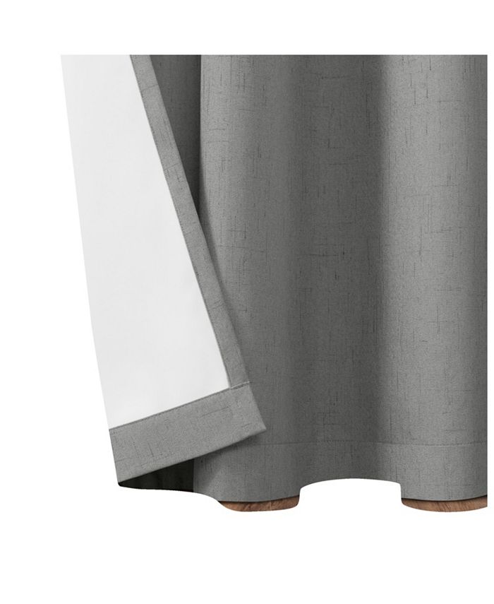 Eclipse Pembroke 100% Blackout Curtains, Faux Linen Grommet Window ...