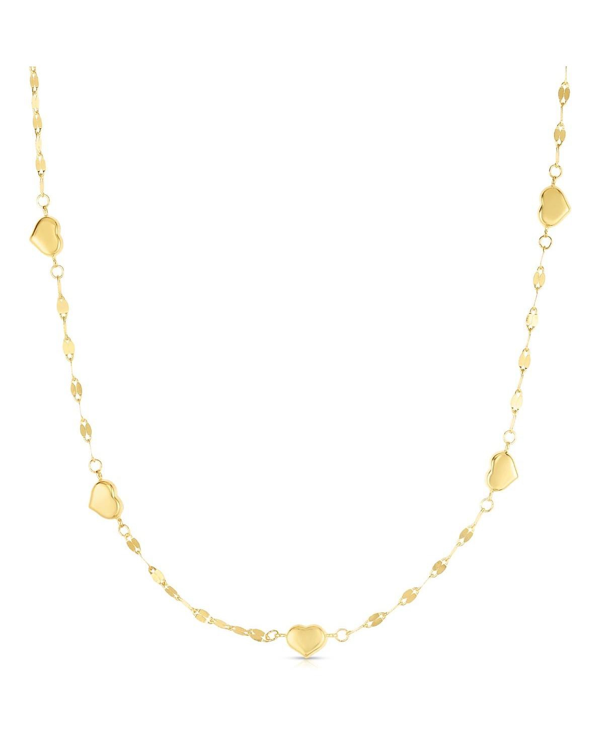 Click here for The Lovery Shimmer Heart Station Necklace 14K Gold... prices