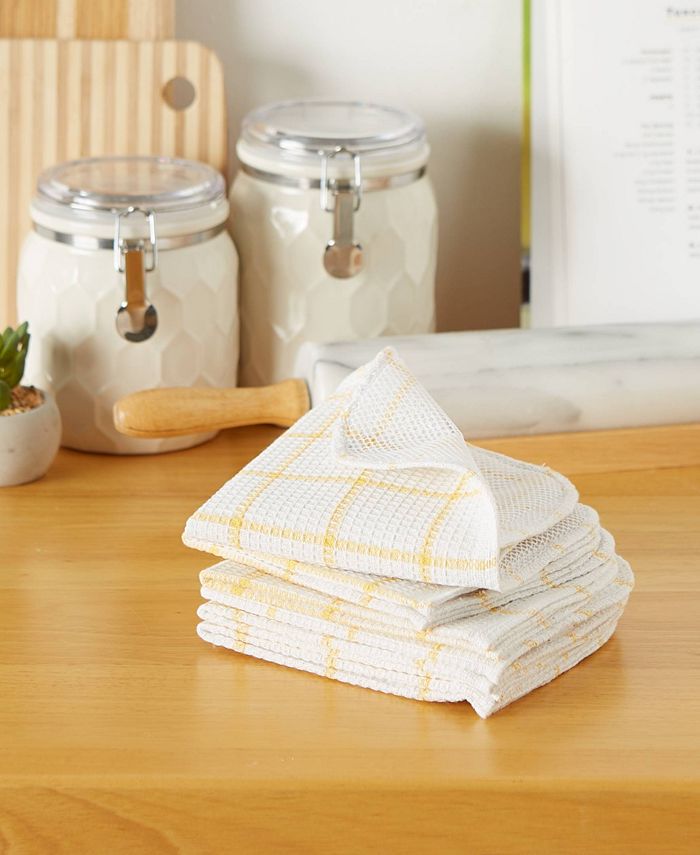 Design Imports Scrubber Dishcloths Collection Windowpane Dishrag Set ...