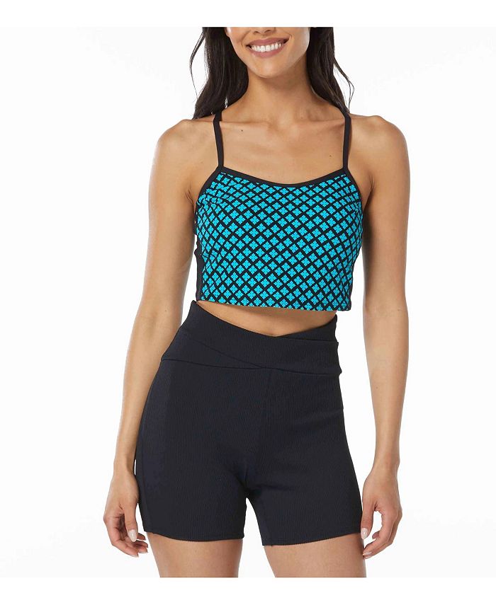Beach House Sport Women's Plateau Racerback Crop Top With Piping - Macy's