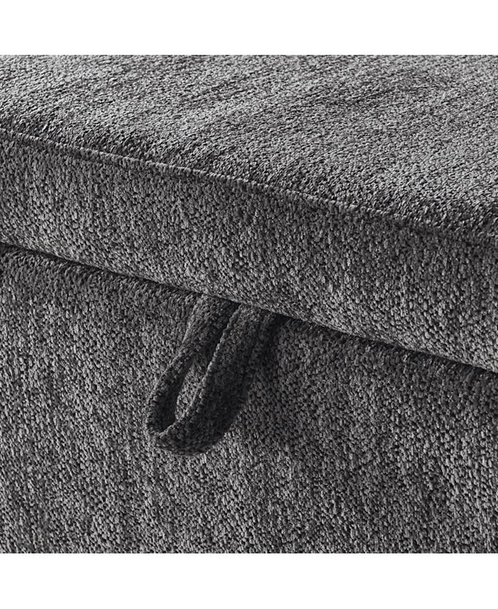 Simplie Fun Grey Ottoman Storage Bench for Living Room, Bedroom ...
