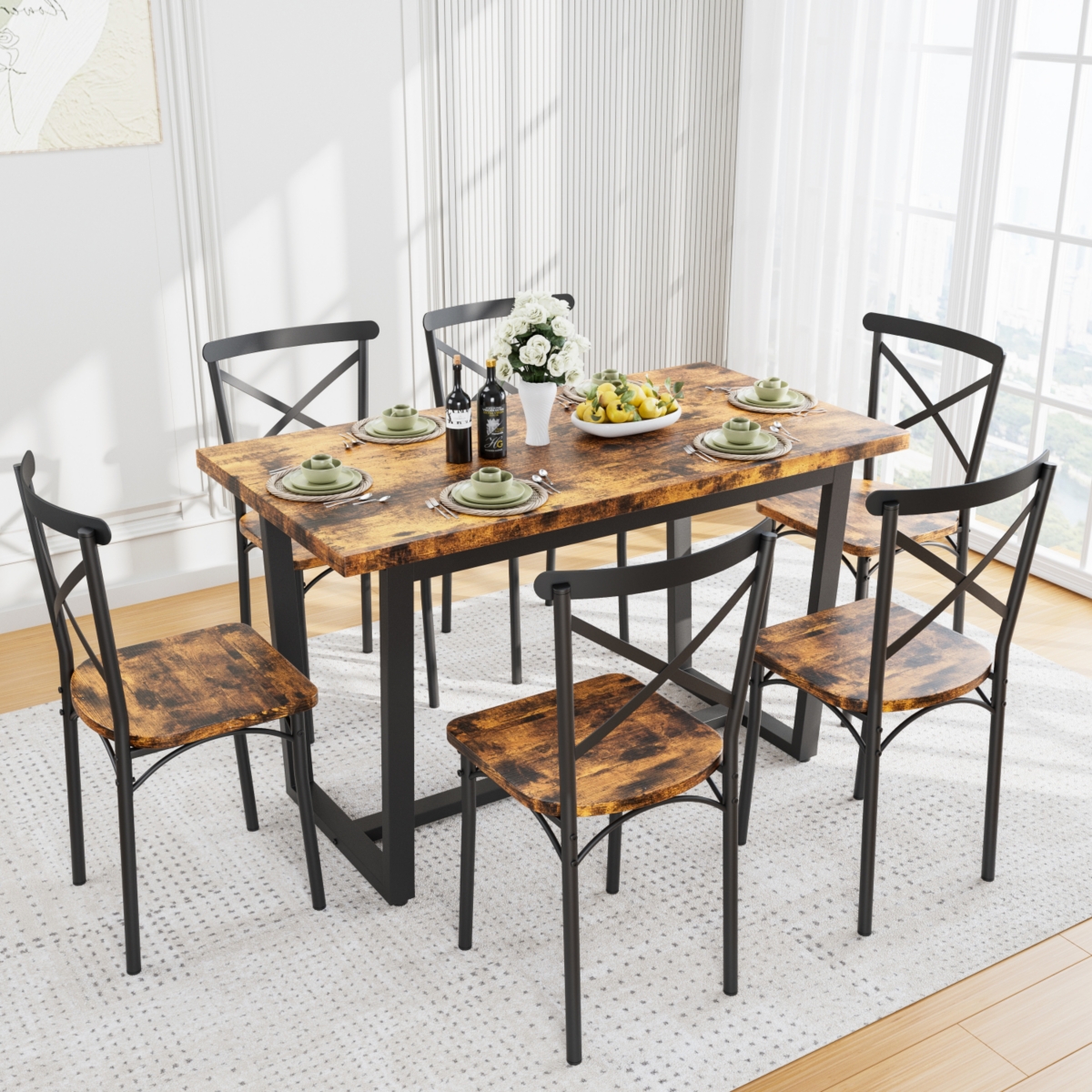 Click here for Streamdale Furniture 7-Piece Dining Set for Kitche... prices