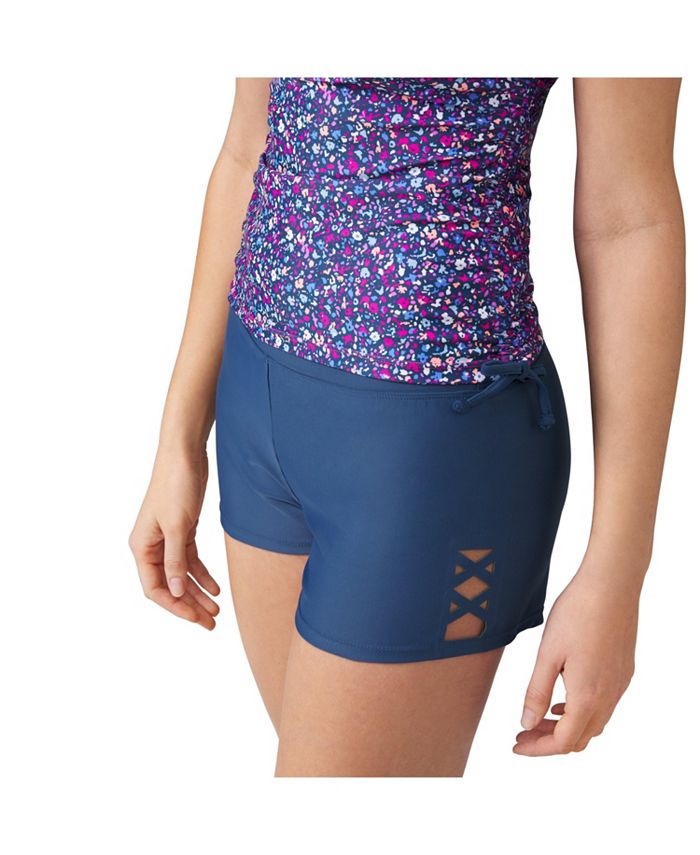 Free Country Women's Full Side Shirring Tankini Top - Macy's