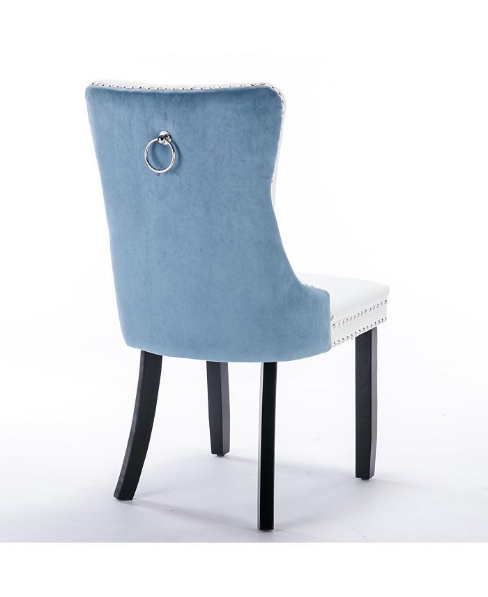 Simplie Fun High-end Contemporary Dining Chair Set, White+Light Blue ...