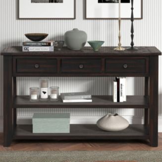 Streamdale Furniture 48" Solid Wood Console Table with 3 Drawers, Sturdy Construction, Easy ...