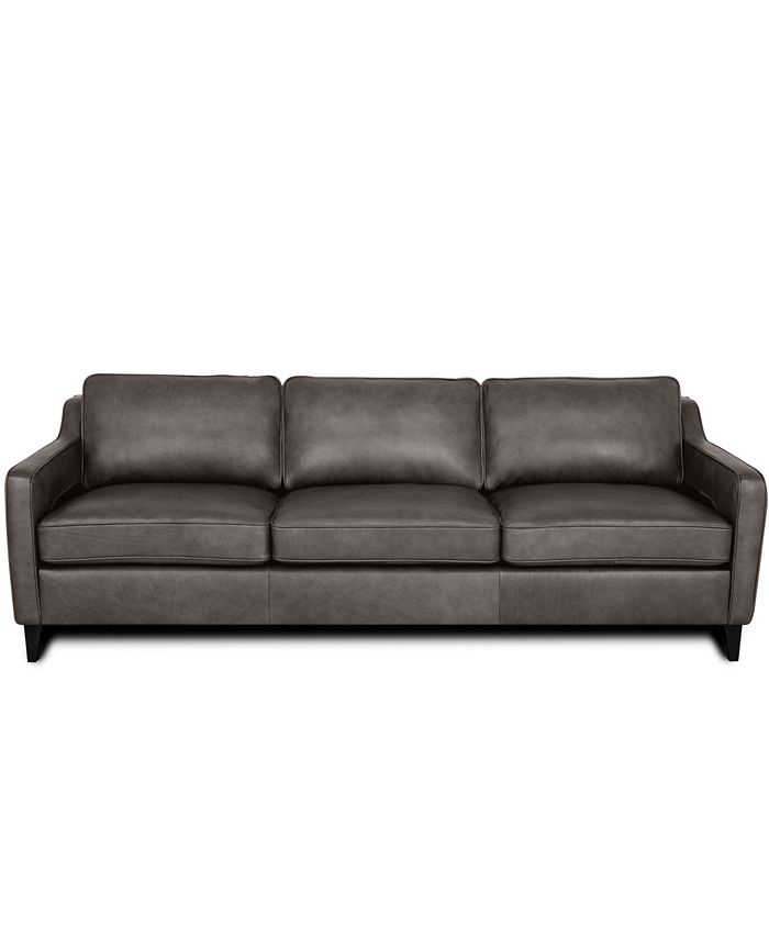 RUTHERFORD HOME Bari 92" Leather Sofa - Macy's
