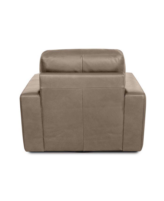 RUTHERFORD HOME Matera 40" Leather Swivel Chair - Macy's