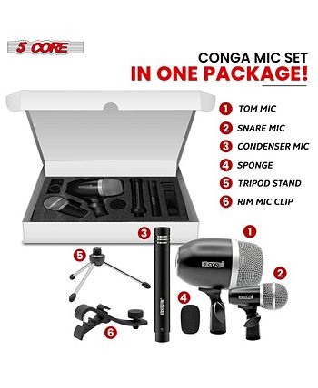 5 Core Conga Mic Cardioid Dynamic XLR Microphone For Kick Drum Snare ...