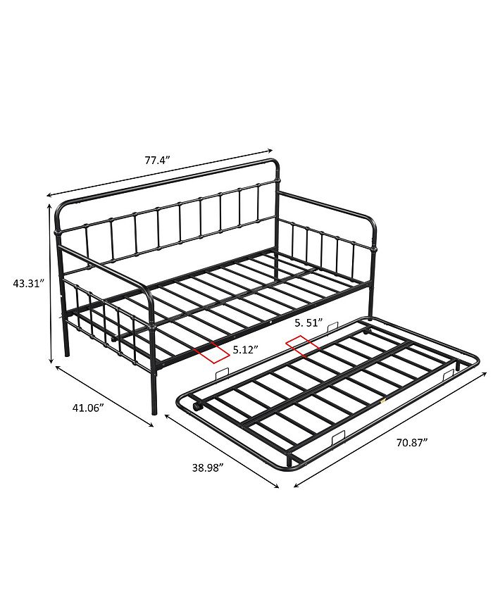 Simplie Fun Metal Frame Daybed With Trundle - Macy's