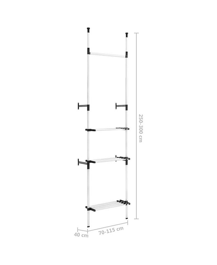 vidaXL Telescopic Wardrobe System with Rods and Shelf Aluminum - Macy's