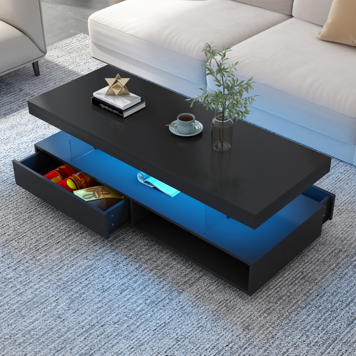 Click here for Simplie Fun Led Coffee Table With Storage and Disp... prices