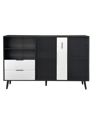 Simplie Fun Two-Door Storage Cabinet with Drawers & Metal Handles - Macy's