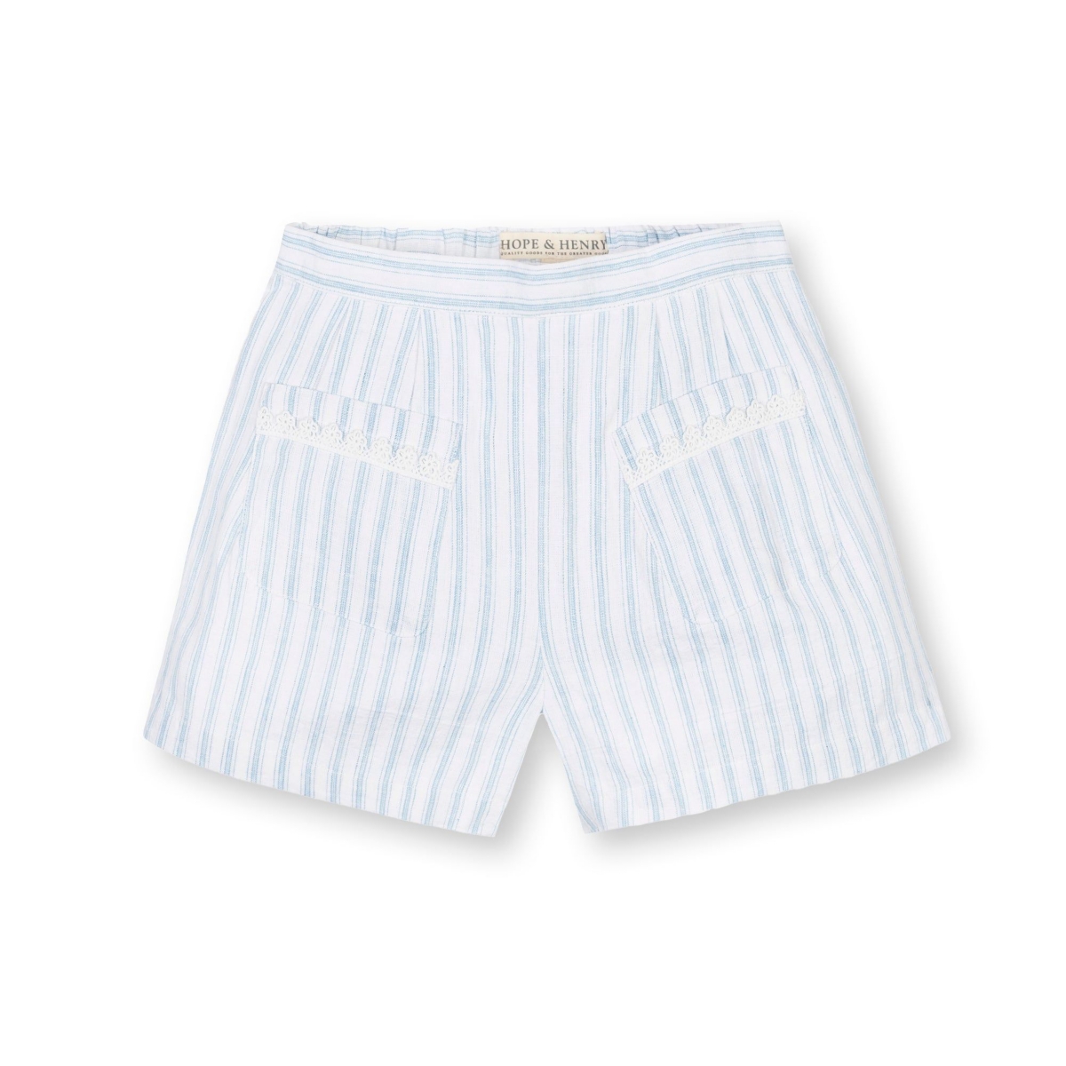 Click here for Hope & Henry Girls Pull-On Flat Front Linen Short... prices