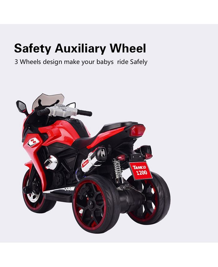 Simplie Fun 12V Kids Electric Motorcycle with Three Lighting Wheels ...