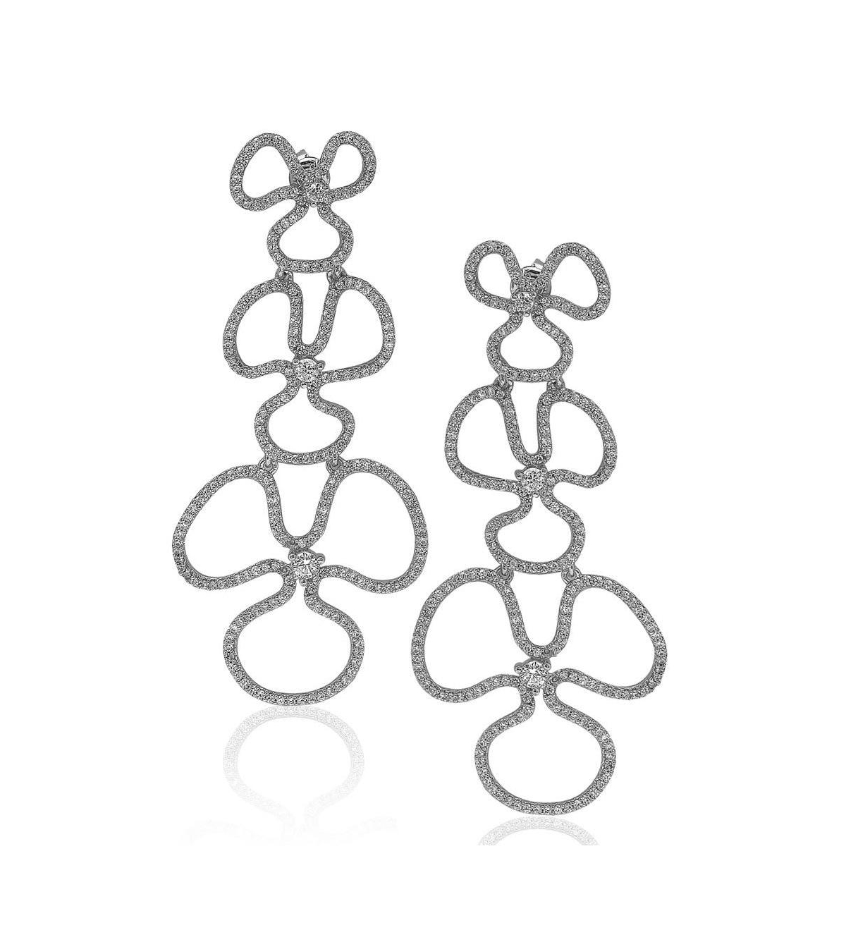 Click here for Suzy Levian Sterling Silver Cubic Zirconia Flower... prices