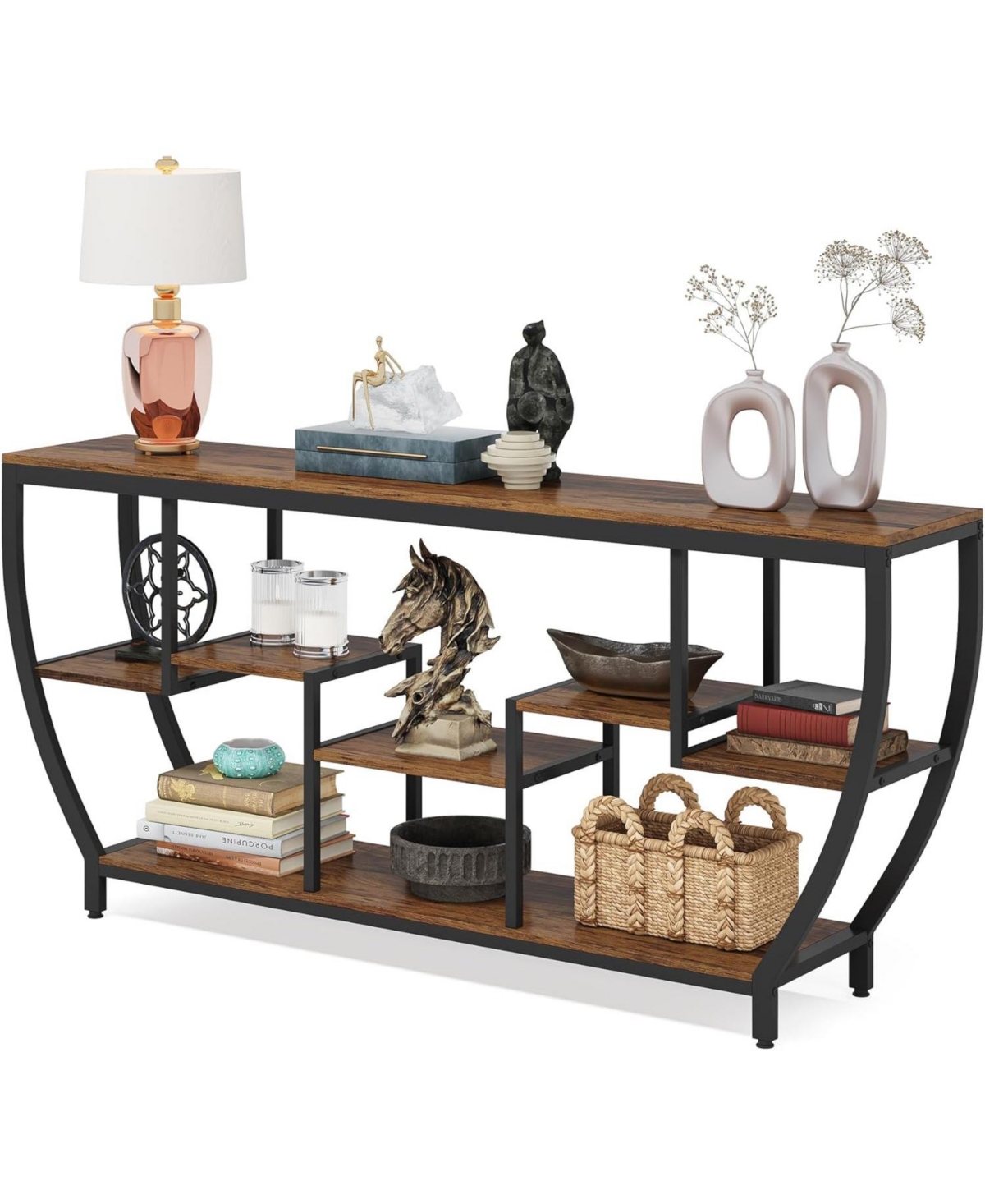 Click here for Tribesigns 70.9 Inch Long Sofa Table with Shelves... prices