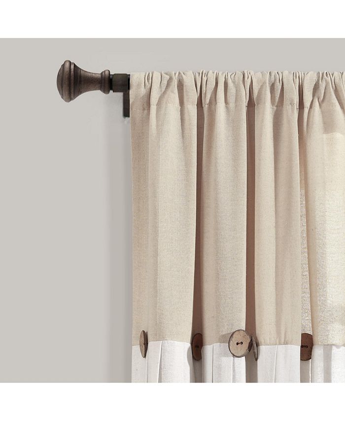 Lush Decor Linen Button Window Curtain Panels - Macy's