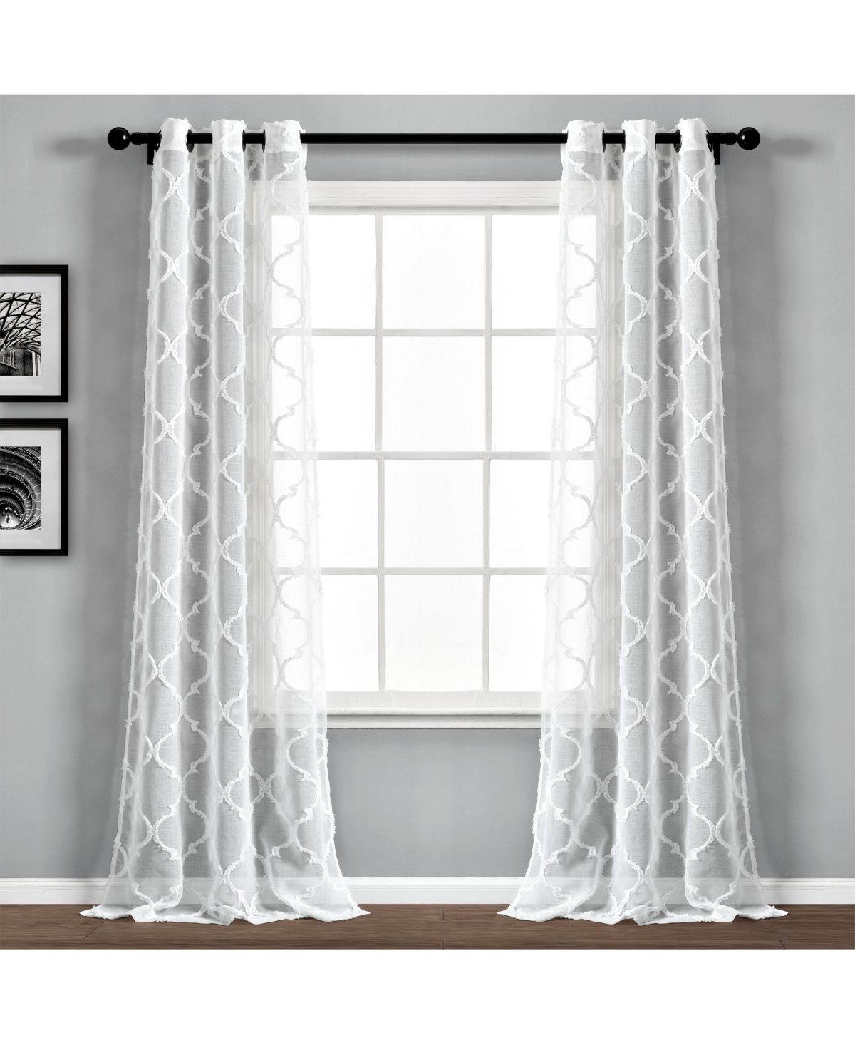 Click here for Lush Decor Avon Trellis Grommet Sheer Window Curta... prices