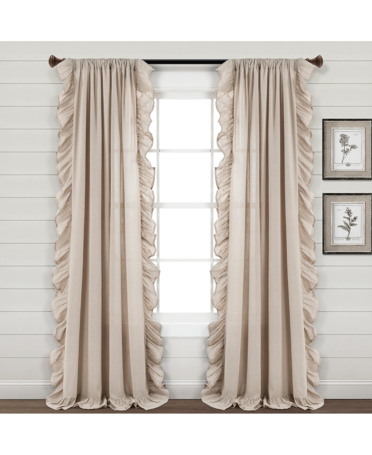 Click here for Lush Decor Linen Ruffle Window Curtain Panel - Lin... prices